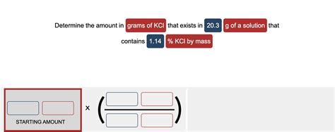 solved determine the amount in grams of kcl that exists i