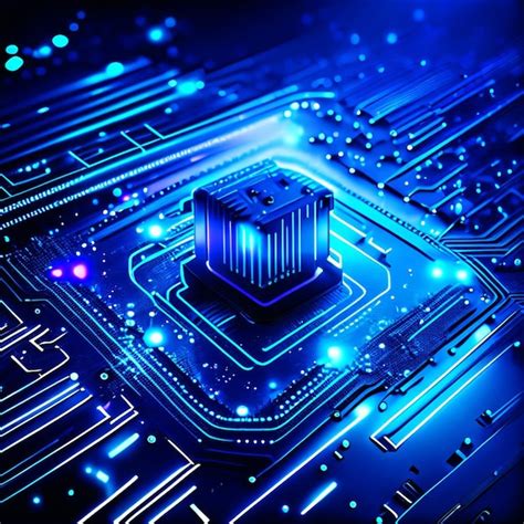 Premium Ai Image Blue Futuristic Microchip Background Data Digital Transformation