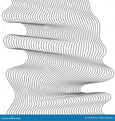 Abstract Wave Element For Design Stylized Line Art Background Vector Illustration Curved Wavy