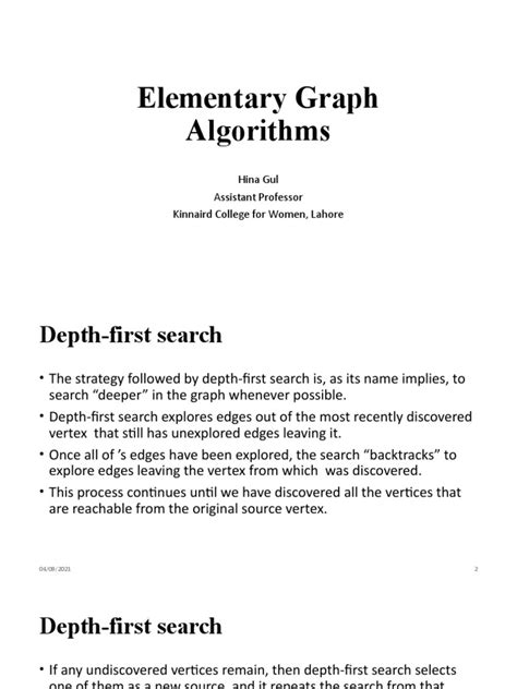 graph algorithms depth first search pdf discrete mathematics