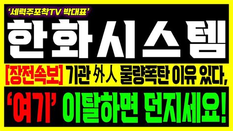 한화시스템 초거대세력 1월 추가 매집 플랜 공개 충격적 매수 이유 공개한화시스템 한화시스템 주가전망 한화에어로