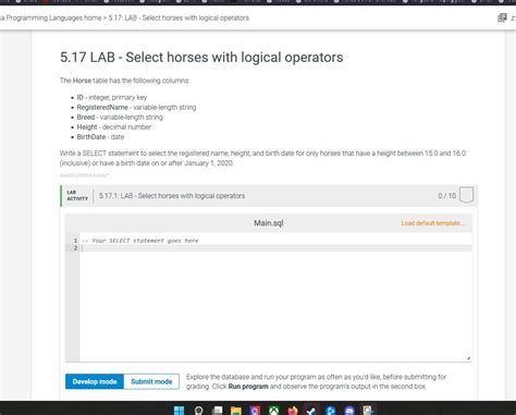 Solved A Programming Languages Home 5 17 LAB Select Chegg Com