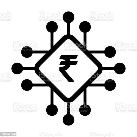 플랫 컬러 글리프 픽토그램의 자산 및 지갑용 디지털 거래를 위한 디지털 루피 사인 아이콘 벡터 통화 기호 Xrp에 대한 스톡 벡터 아트 및 기타 이미지 Istock