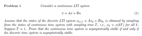 Solved Problem 1 Consider A Continuous Lti System I Ar