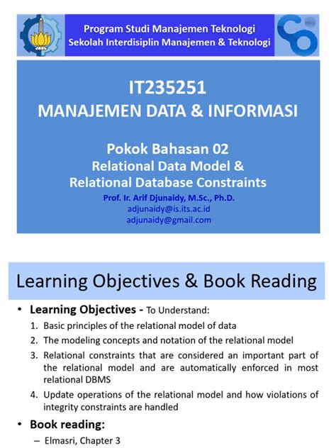 Pokok Bahasan 02 Relational Data Model Pdf