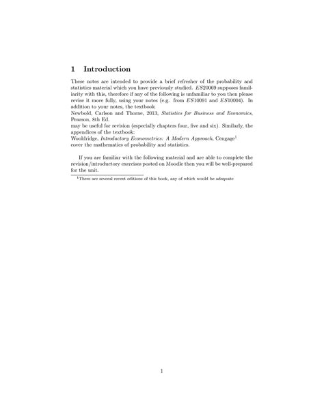 Year 1 Notes 1 Introduction These Notes Are Intended To Provide A