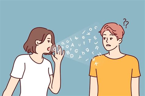 Premium Vector Language Barrier Between Woman And Man Experiencing