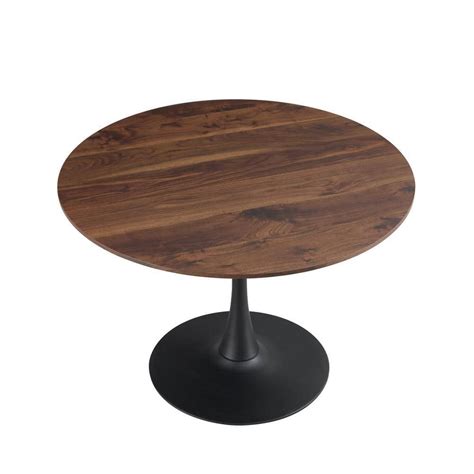 Zeus And Ruta 42 In X 42 In X 29 In Black Fram Natural Wood Top Round