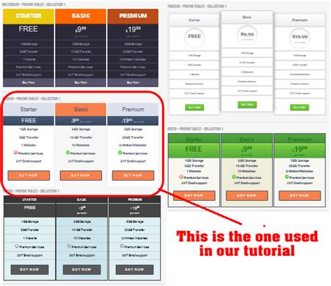 Create Pricing Tables With Tabulizer
