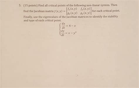 Solved 5. (15 points) Find all critical points of the | Chegg.com