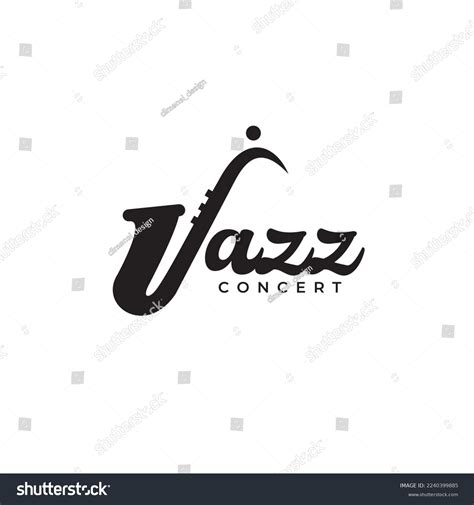 Jazz Concert Logo Incorporated Saxophone Symbol Stock Vector Royalty