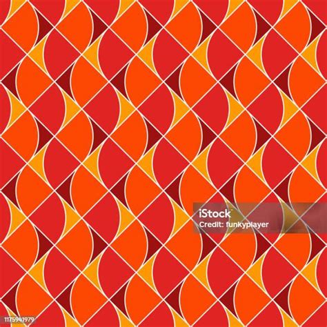 화재 기호와 원활한 표면 패턴 반복되는 불꽃이 있는 현대적인 프린트 추상 배경 그래픽 프린트에 대한 스톡 벡터 아트 및 기타 이미지 그래픽 프린트 기하 도형 노랑