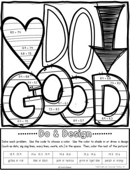 Adding And Subtracting Decimals Color By Number Decimals Coloring Pages