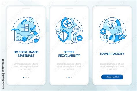 Bio Based Materials Advantages Blue Onboarding Mobile App Screen
