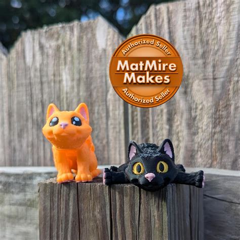 Mini Cat 3d Printed Articulated Figure Miniature Pocket Pal Flexi