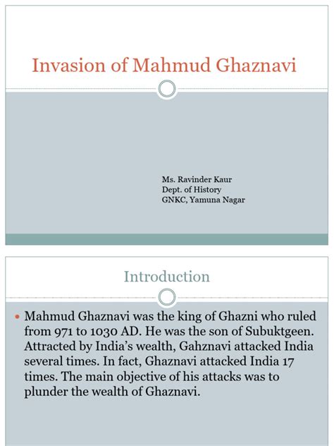 Invasion Of Mahmud Ghaznavi Pdf