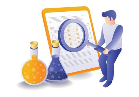 Premium Vector Man Is Analyzing Laboratory Experiment Data