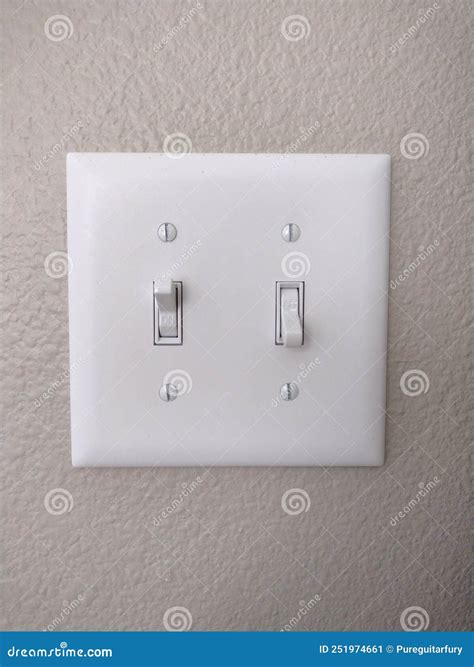Double Light Switch On And Off Electrical New Build Construction Stock