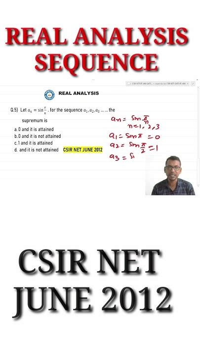 05 Short Trick Of Real Analysis Supremum Of Sequence Csir Net June 2012 Solution Youtube
