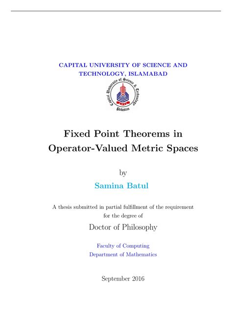 Fixed Point Theorems In Operator Valued Metric Spaces C Algebra Algebra Stuvia Us