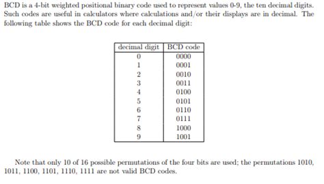 solved bcd is a 4 bit weighted positional binary code used