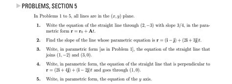solved in problems 1 to 5 all lines are in the x y