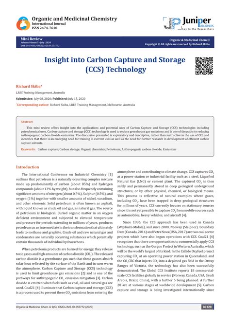 Pdf Insight Into Carbon Capture And Storage Ccs Technology