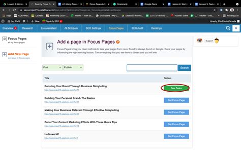 Using Focus Page Estatoora Courses