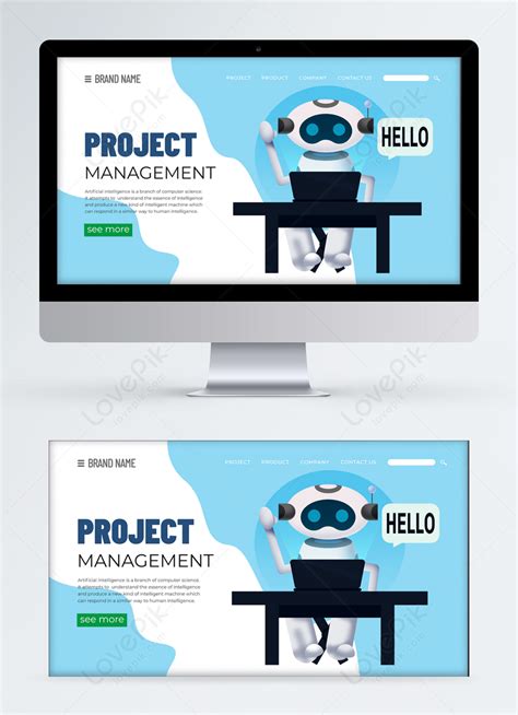 만화 스타일 크리 에이 티브 인공 지능 로봇 기술 홍보 방문 페이지 Ui 이미지 사진 465523587 무료 다운로드