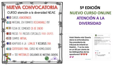 5ª Convocatoria Curso Adaptaciones Para La AtenciÓn Educativa En Neae Y