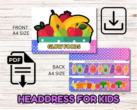 Nutrition Month Headdress Printable Fruit And Veggie Crown Pdf Activity