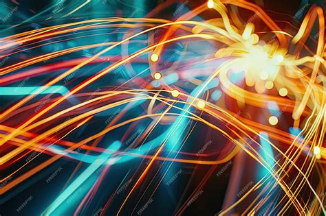 Dynamic And Bright Energy Light Lines Flow Premium Ai Generated Image