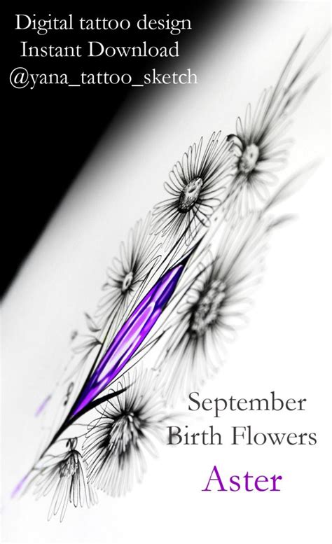 September Birth Flower Aster Tattoo Design September Birth Flower