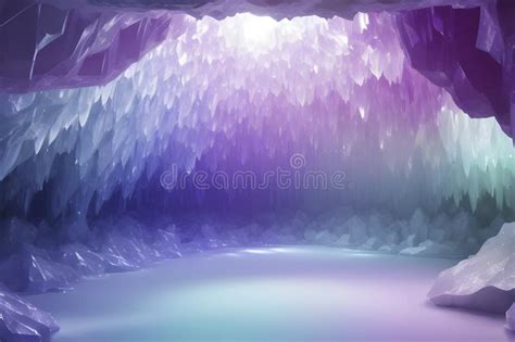 A Luminous Color Gradient Inspired By A Crystal Cave Stock