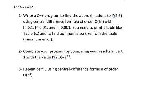 Solved Let F X Ex Write A C Program To Find The Chegg