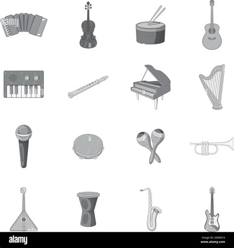 Musical Instruments Icons Set Stock Vector Image Art Alamy
