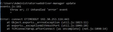 Nodejs Protractor Webdriver Manager Update Occurs Eventsjs161