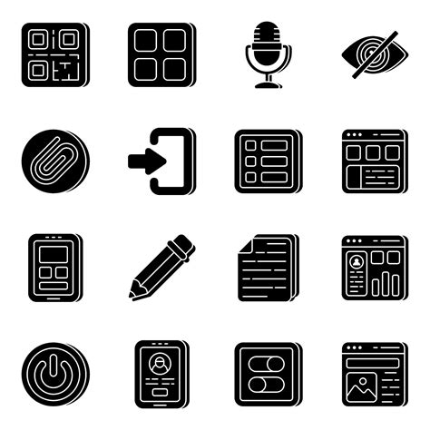 Pack Of User Interface Solid Icons Vector Art At Vecteezy