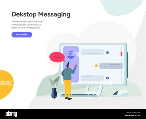 Desktop Messaging Illustration Concept Modern Flat Design Concept Of Web Page Design For