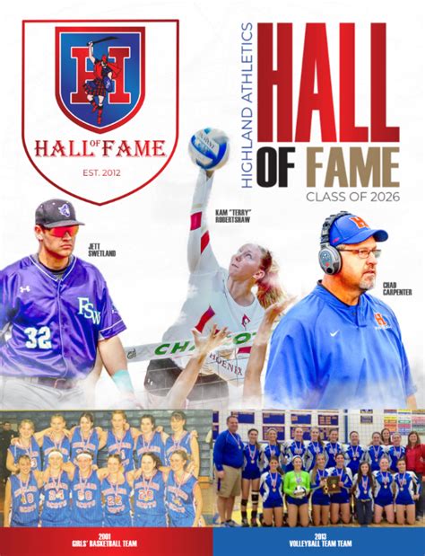 Class Of 2026 Hall Of Fame Inductees Highland