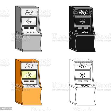 다양 한 유형의 지불에 대 한 터미널입니다 터미널 아이콘 만화 스타일 아이소메트릭 벡터 기호 재고 일러스트 웹에서 단일 건강관리와 의술에 대한 스톡 벡터 아트 및 기타