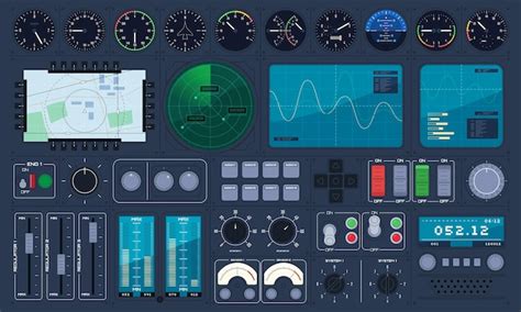 Premium Vector A Set Of Control Panel Elements Various Measurement