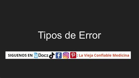 Tipos De Error Cerebros Medicos Udocz