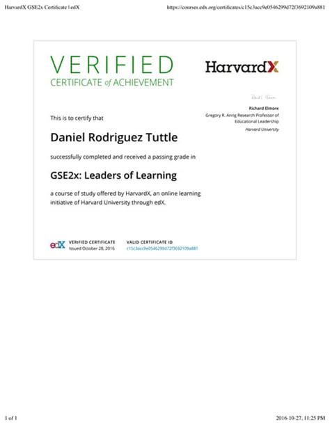 Harvardx Gse2x Certificate Edx Pdf