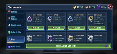 How Rare Is A 6 Speed Mod In The Store R Swgalaxyofheroes