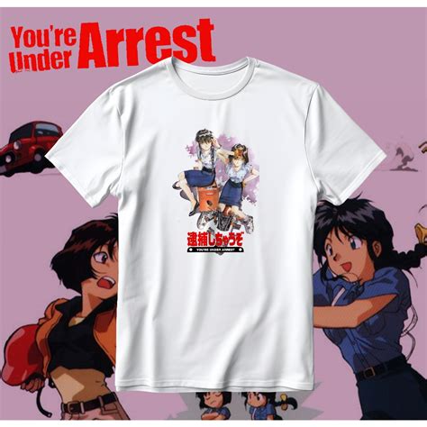 เสื้อยืด การ์ตูน มังงะ ยุค90 วินเทจ ตำรวจสาว Youre Under Arrest Anime