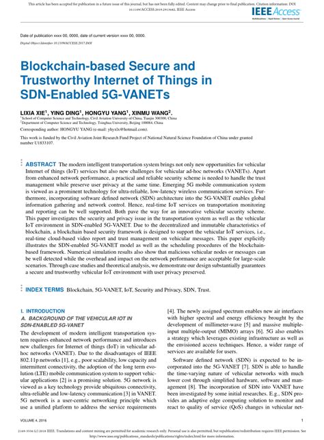 Pdf Blockchain Based Secure And Trustworthy Internet Of Things In Sdn