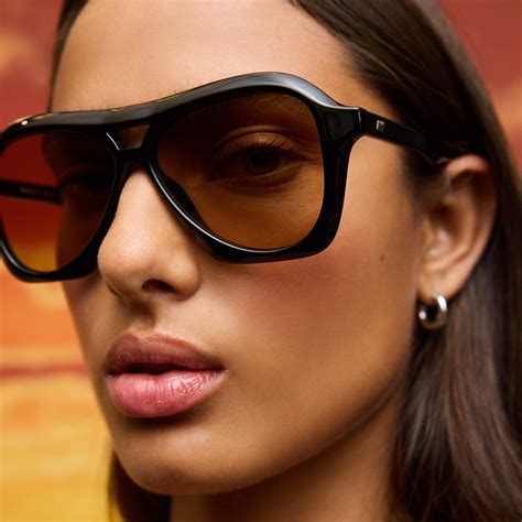 Drizzle Black Uni Sex Aviator Sunglasses Le Specs