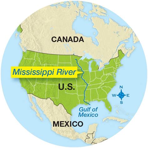 Mississippi River Map Usa States Mississippi River Map River