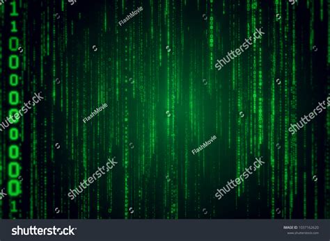 Falling Binary Code Matrix Style Technological Stock Illustration